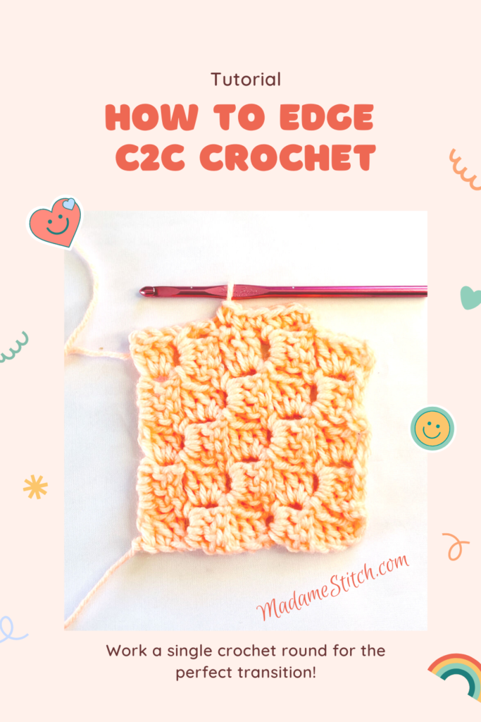 How to crochet the perfect C2C crochet border | MadameStitch
