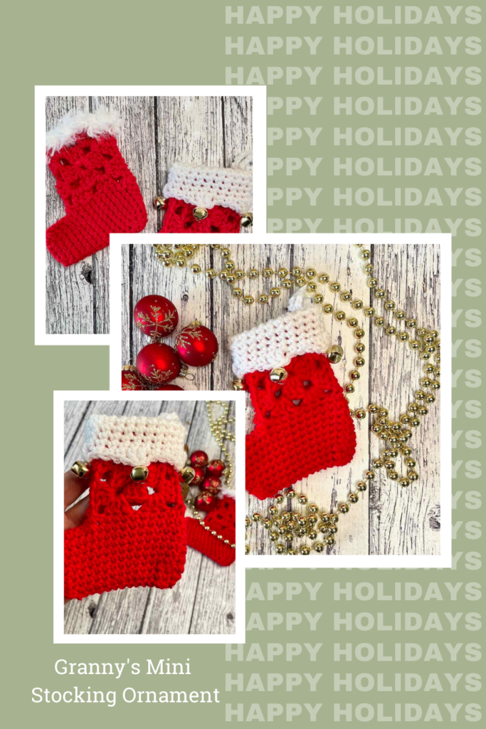 A mini granny square stocking ornament to brighten your tree | MadameStitch