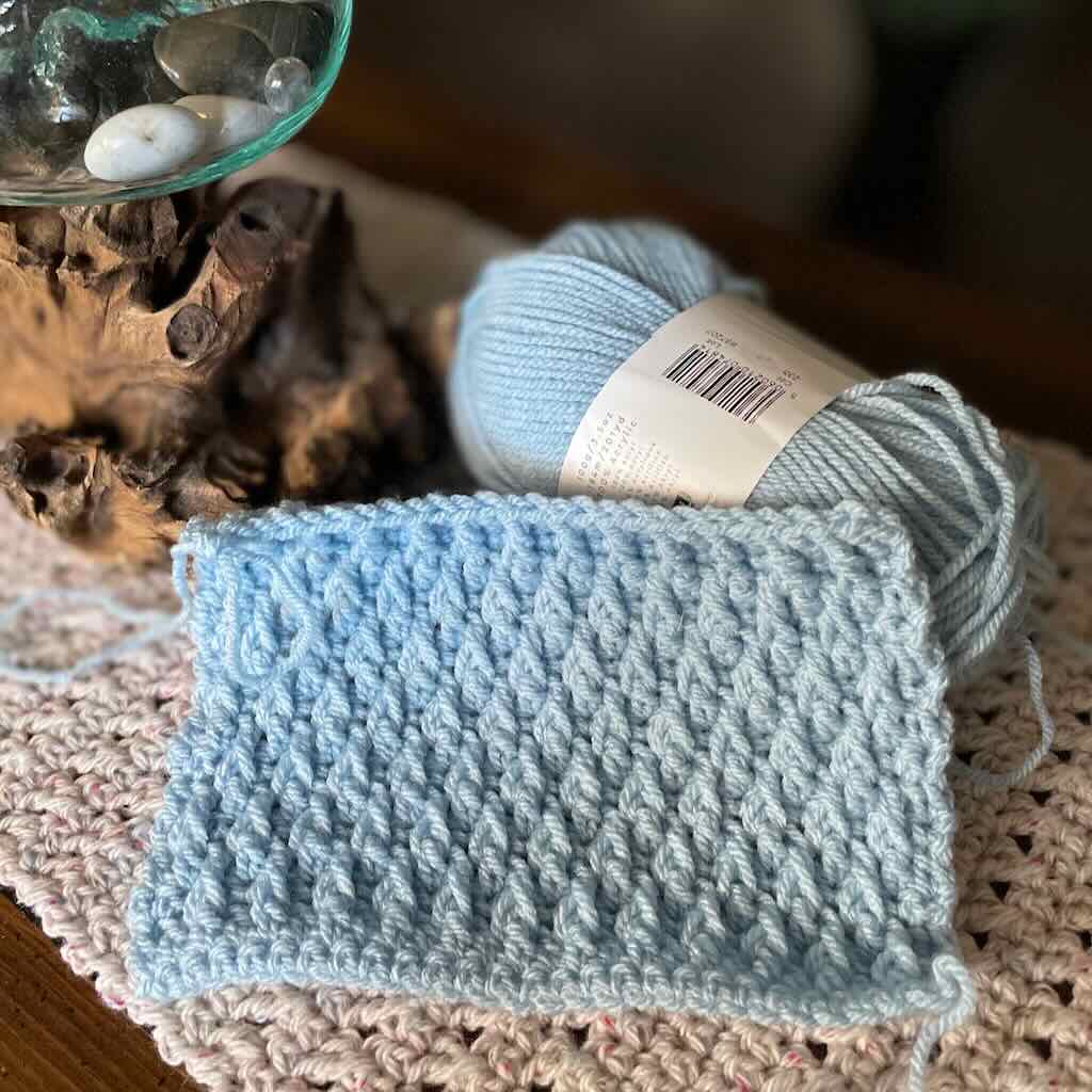 A beautiful crochet alpine stitch afghan square | MadameStitch