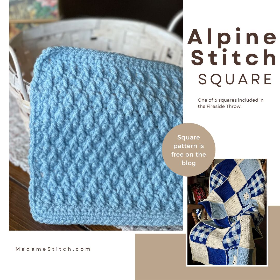 This beautiful crochet textured square is straight from the heart ...