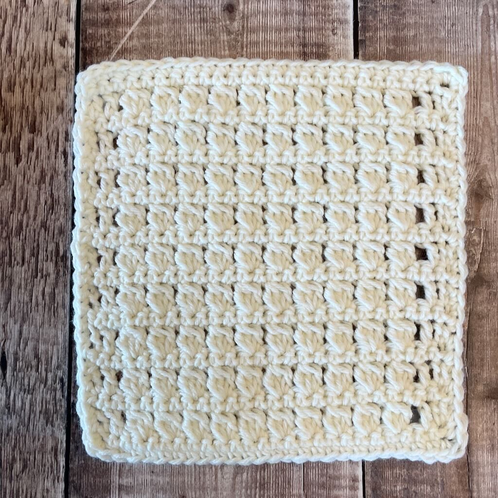 A beginner friendly crochet cluster stitch afghan square | MadameStitch