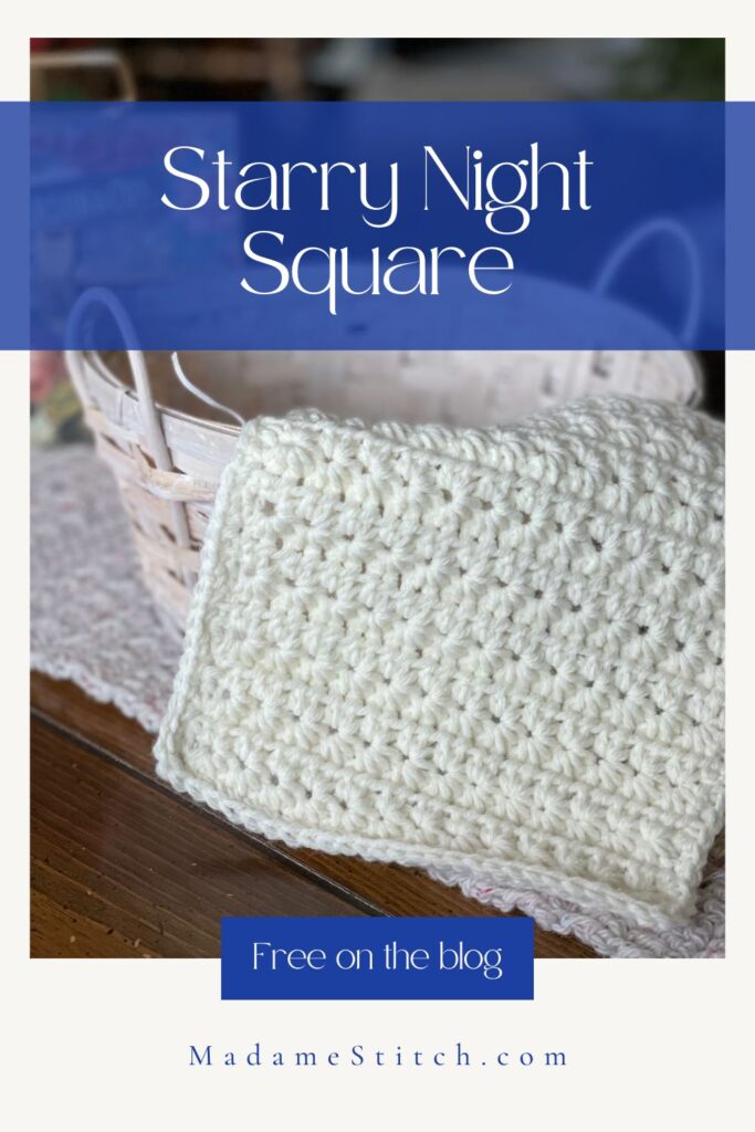A lovely textured crochet star stitch afghan square | MadameStitch