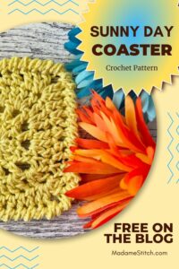 A sun-inspired crochet coaster for a cool summer vibe | MadameStitch
