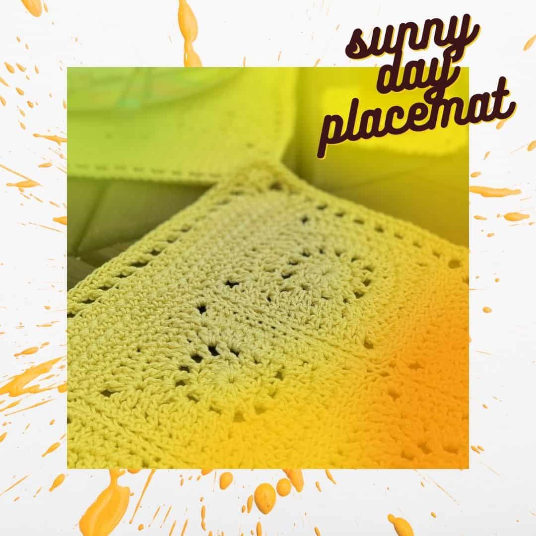 A sunny crochet placemat to brighten your outdoor table | MadameStitch