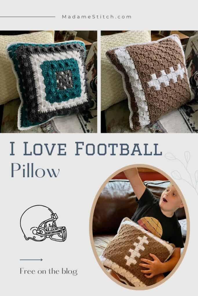 A crochet football pillow to show your team spirit | MadameStitch