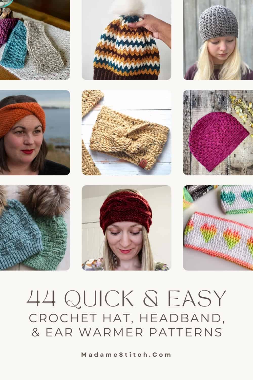 44 Easy Crochet Headband, Hat, and Ear Warmer Patterns for Effortless ...