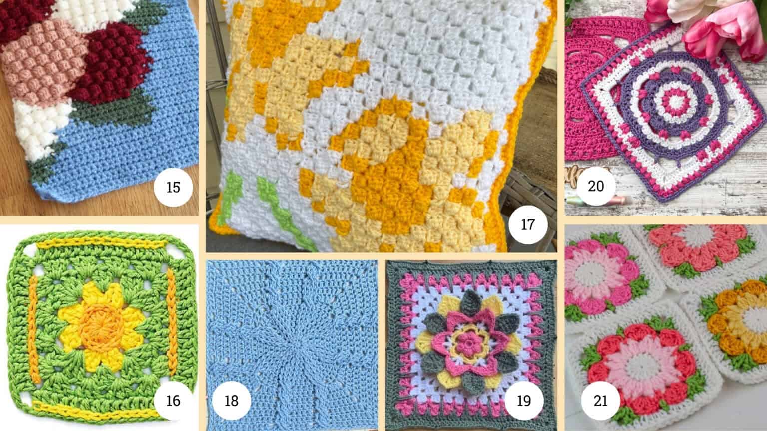 34 Inspiring Crochet Flower Square Patterns and Project Ideas ...